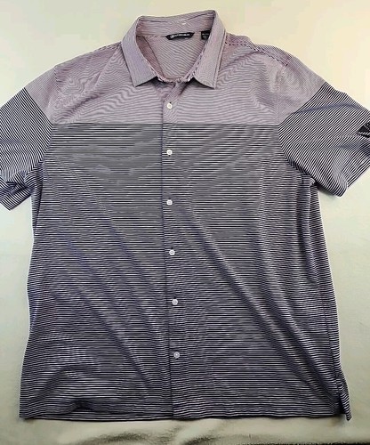 Builders First Source Logo Purple Striped Short Sleeve Button Shirt ...