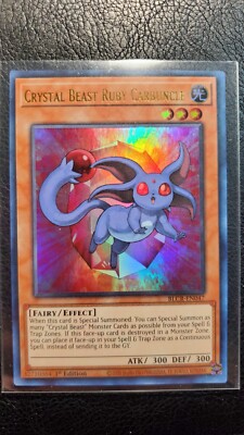 Crystal Beast Ruby Carbuncle 1st Ed BLCR-EN047 M PF Yu-Gi-Oh Crystal ...