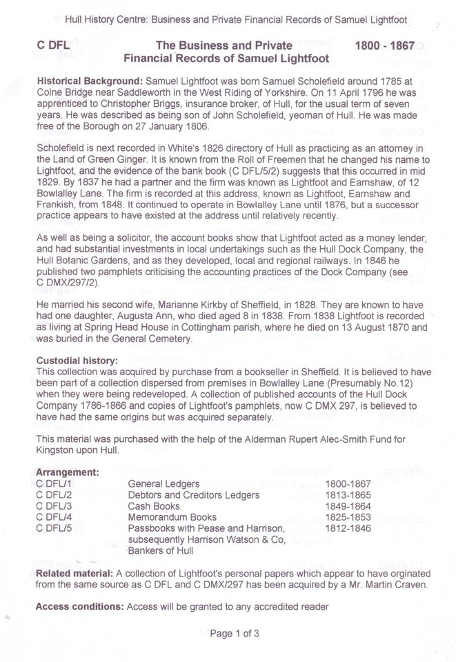 BA - 22 - Samuel Lightfoot Records - Tithe Bill - 1862 | eBay