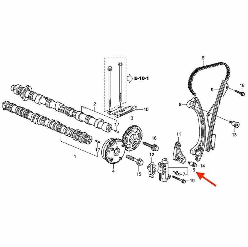 Honda OEM Engine Timing Chain Tensioner Adjuster 14510-5A2-A02 Genuine ...