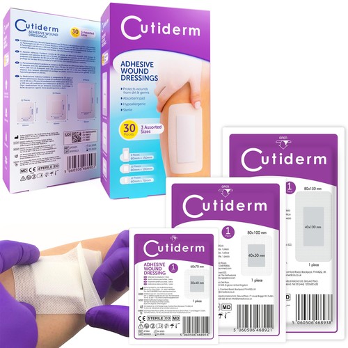 Cutiderm Assorted Adhesive Sterile Wound Dressings Pack of 30 | eBay UK