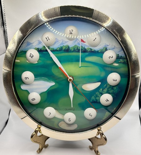 Wall Clock Golfer Golfing Par Course Golf 3D Ball Numbers Shontek 11 ...