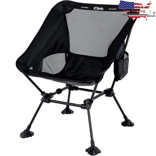 Ultralight Portable Camping Chair Ergonomic Mesh Back Anti-Sinking Feet ...