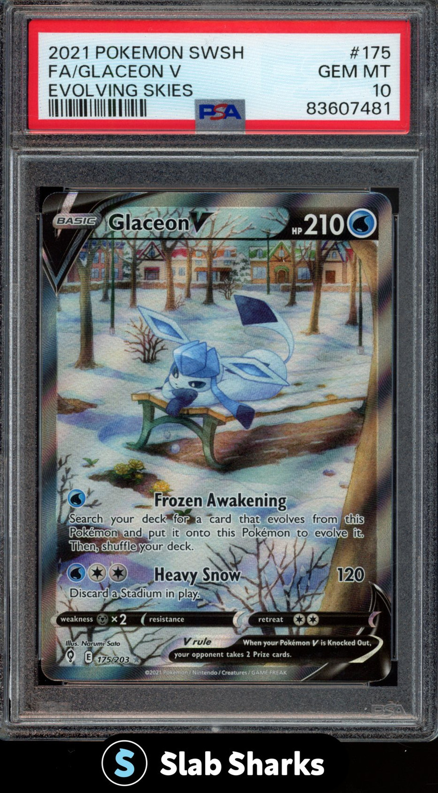 Glaceon V 2021 Sword & Shield: Evolving Skies #175/203 Holo (Alternate ...