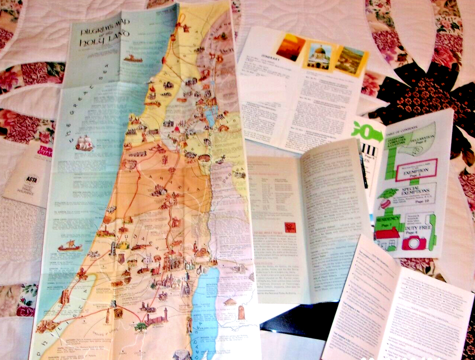 VINTAGE ISRAEL VACATION BROCHURES MAPS 1980s TRAVEL GUIDE KNOW B4 U GO ...