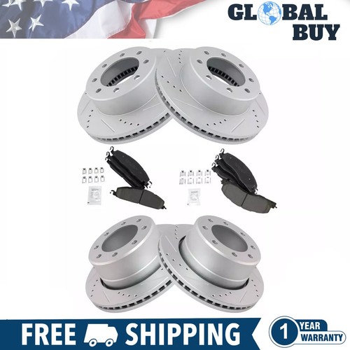 Performance Drilled & Slotted Brake Rotor & Posi Ceramic Pad kit For ...