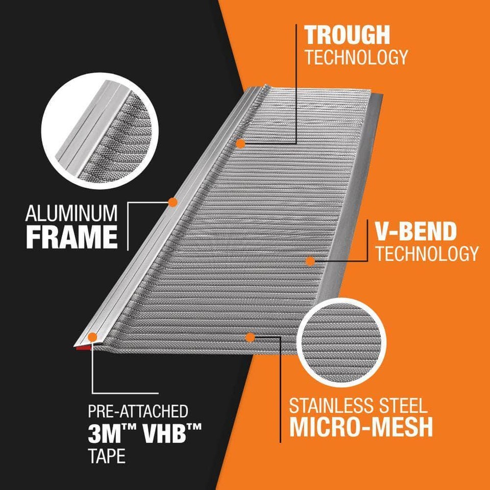 4 ft. l x 6 in. W Stainless Steel Micro-Mesh Gutter Guard (10-pack ...