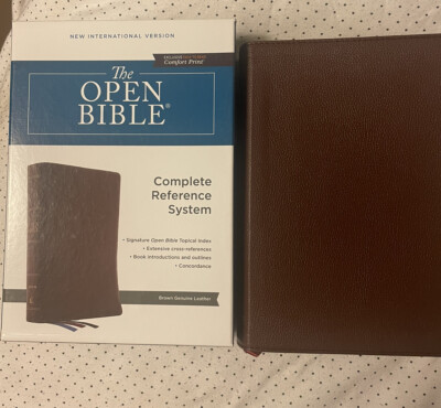 BRAND NEW NIV Nelson Open Bible, Brown Genuine Leather New ...
