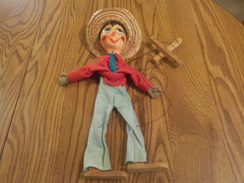 Vintage 15" Mexican Marionette String Puppets Folk Art - Paper Mache | eBay