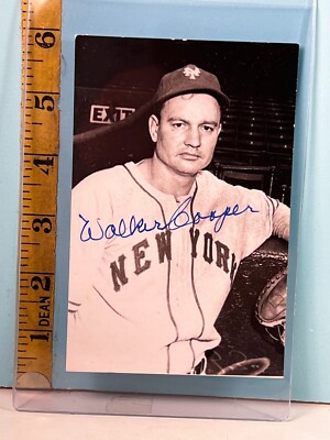 1940's Walker Cooper New York Giants Baseball Autographed Photo ...