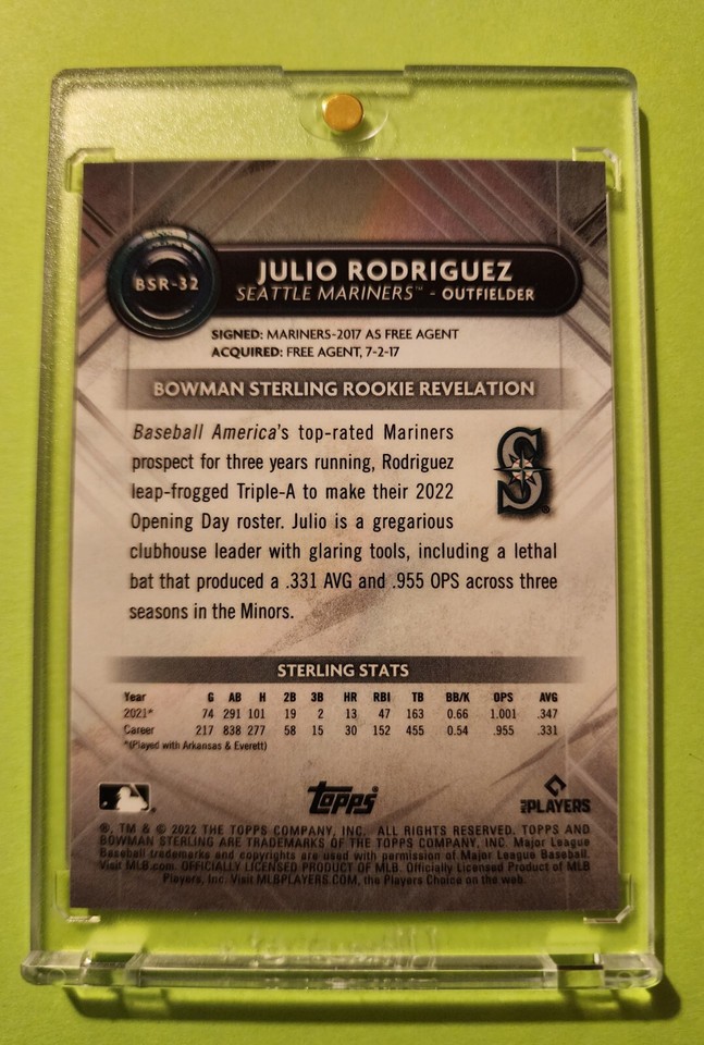 2022 Bowman Sterling Julio Rodriguez RC Silver SSP 126/150 Seattle ...