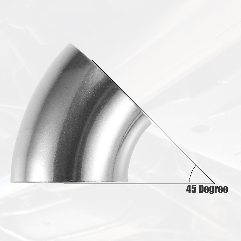 Universal Pack (4) OD 2.5 Inch 45 Degree Bend Tube Exhaust Elbow Pipe ...