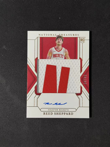2024-25 Panini National Treasures Reed Sheppard RC Autograph Patch RPA ...