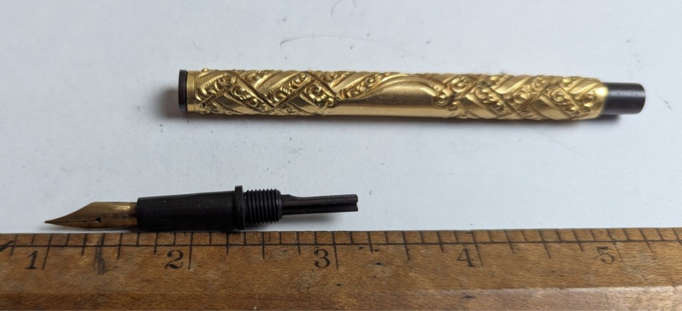 Waterman 0502 vintage fountain pen overlay golph flex nib no cap (*) | eBay