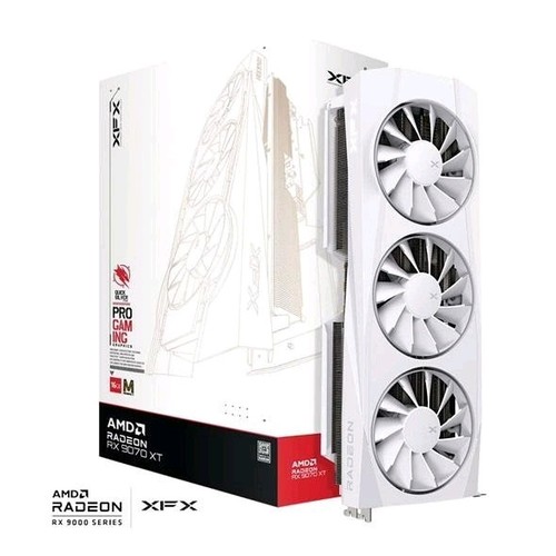 XFX 9070XT Quicksilver AMD Radeon RX PRO Gaming Edition White Magnetic ...