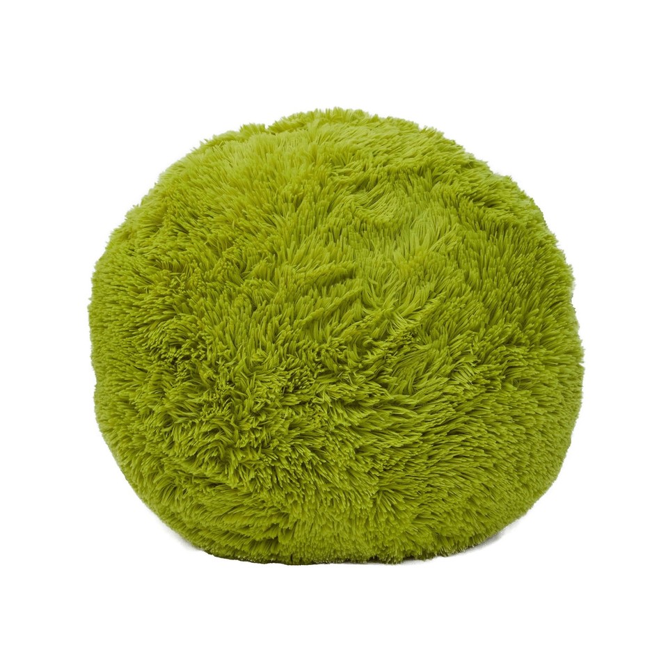 Grinch 16 Inch Furry Round Pillow, Featuring the Face of Grinch, Green ...