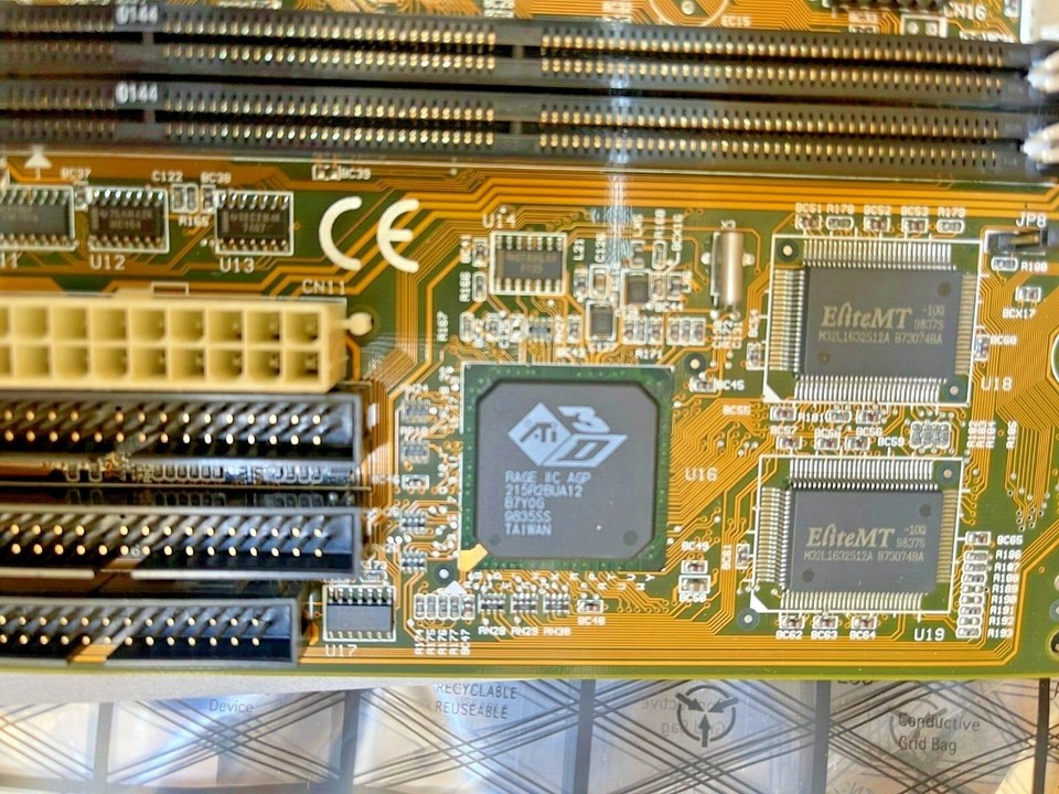 RARE VINTAGE NEW CHAINTECH CT-6ESV SLOT 1 ATX MOTHERBOARD VGA SOUND ...