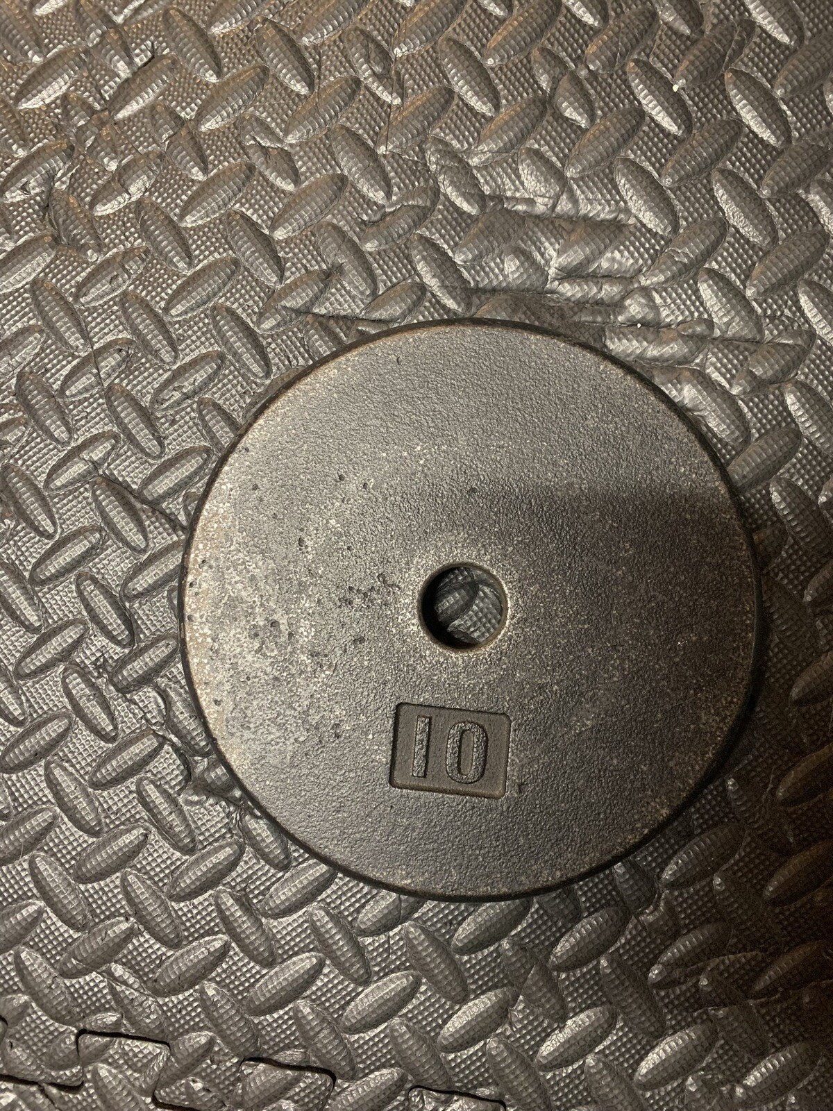 CAP Black Cast Iron 10 lb weight plates. 1 Inch Hole. SET OF 2 PLATES ...