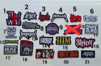 Music Rock Punk Vintage Bands badges Iron or Sew on Embroidered Patch ...