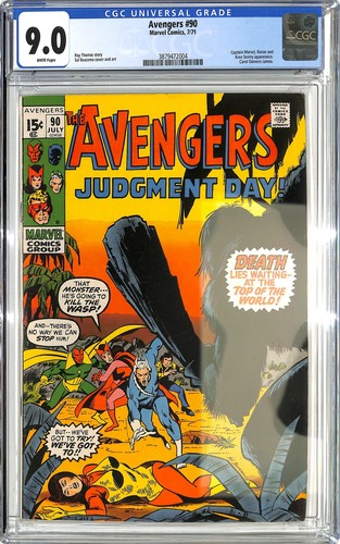 Avengers #90 Marvel Comics 7/71 CGC 9.0 White Pages Captain Marvel ...