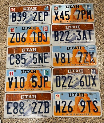 LICENSE PLATES 10 UTAH X45 7PM MIX OT BULK | eBay