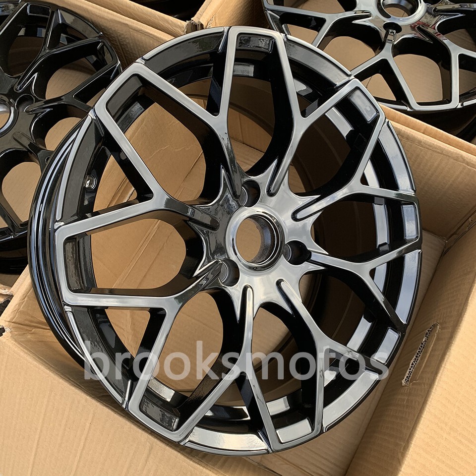 16X6 17X7 STAGGERED B STYLE GLOSS BLACK WHEELS RIMS FITS FOR SMART A451 ...