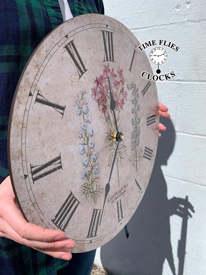 Three Flower Wall Clock- Wildflower Clock | eBay