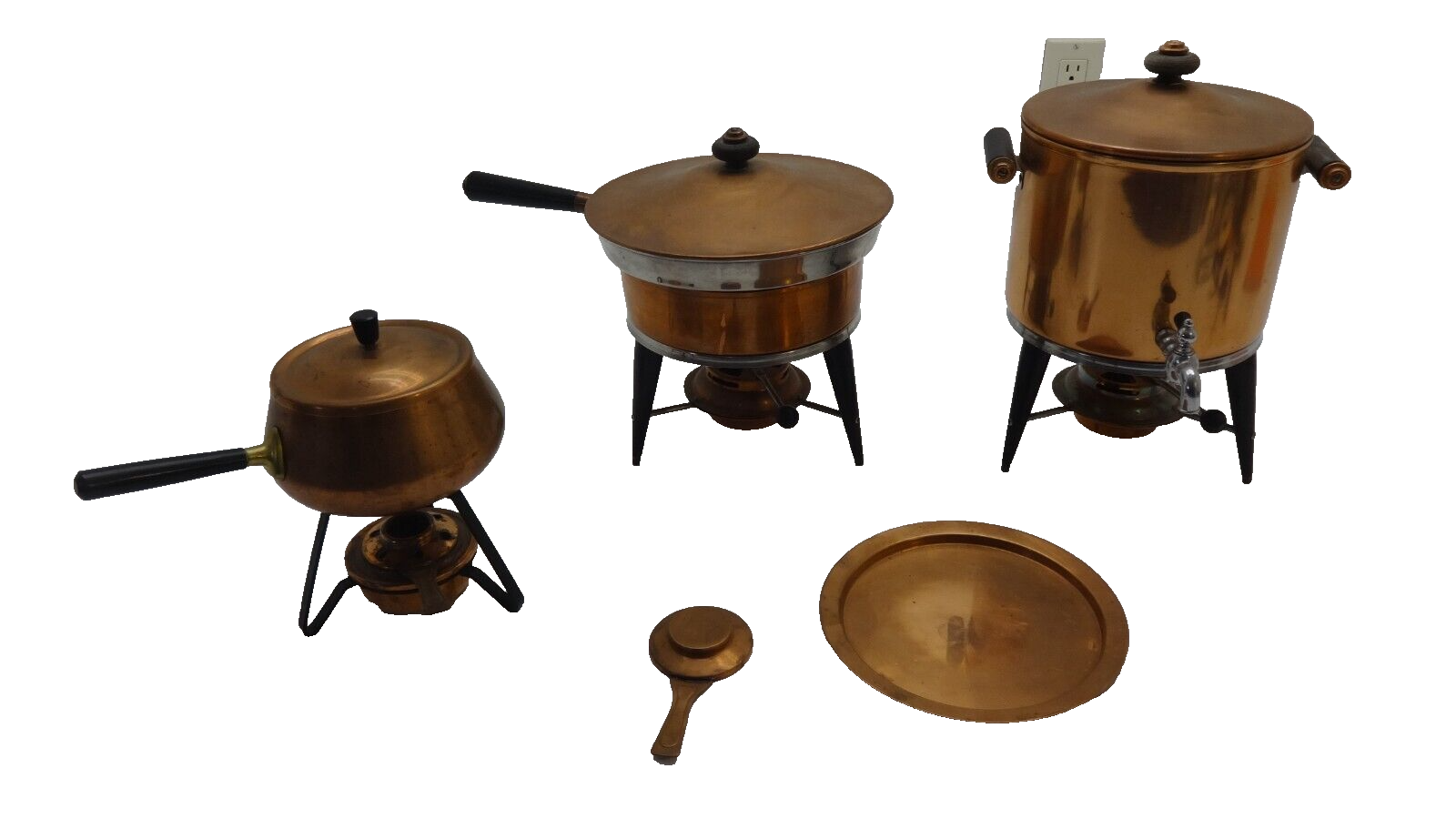 Mid-Century Wittcrosse Copper Clad Chafing Pots, Set of 3 with Lids ...