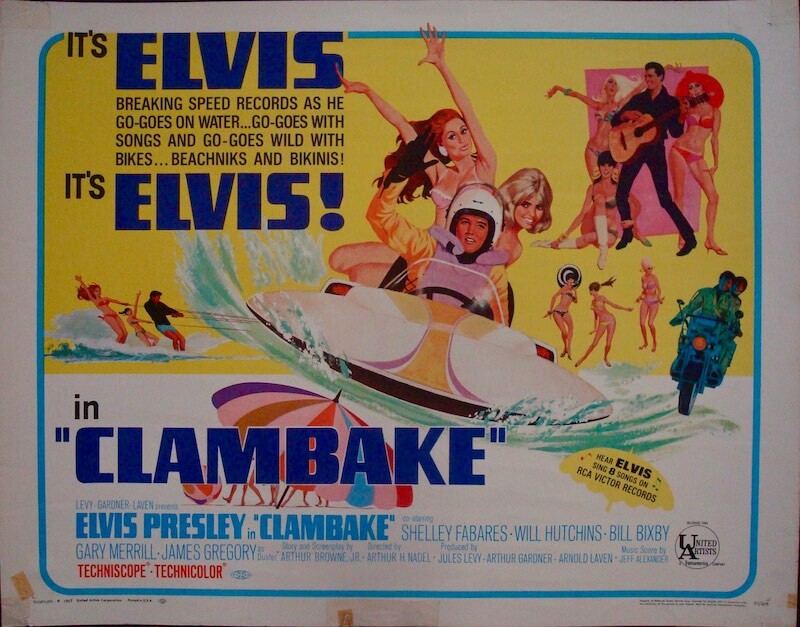 CLAMBAKE half sheet movie poster 22x28 ELVIS PRESLEY ROBERT McGINNIS ...