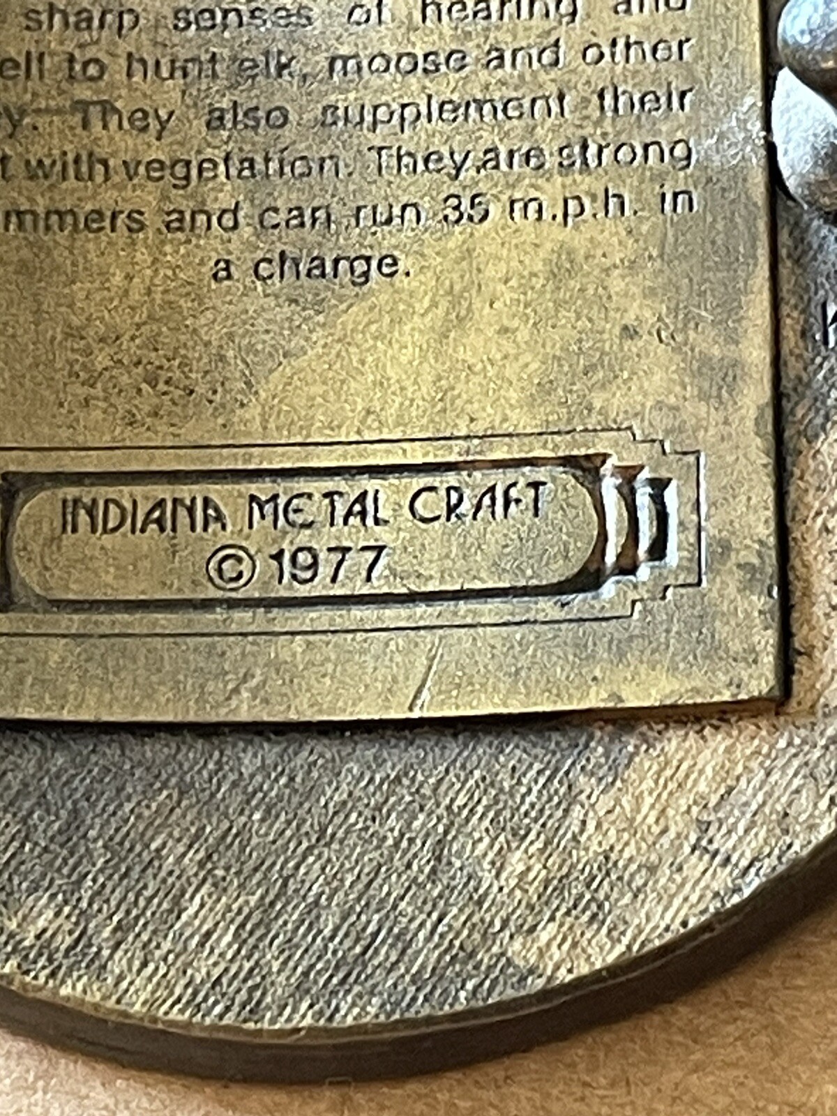 Vintage 1977 Grizzly Bear Belt Buckle Indiana Metal C… - Gem