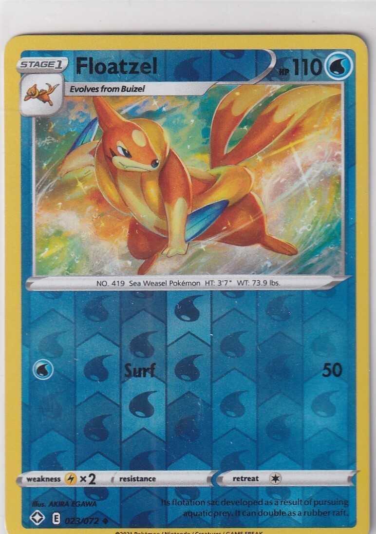 Pokemon Shining Fates Nr. 23/72 Floatzel Reverse Holo englisch | eBay.de
