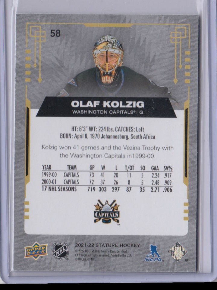 2021-22 Upper Deck Stature Green Variant Olaf Kolzig /149 Washington ...