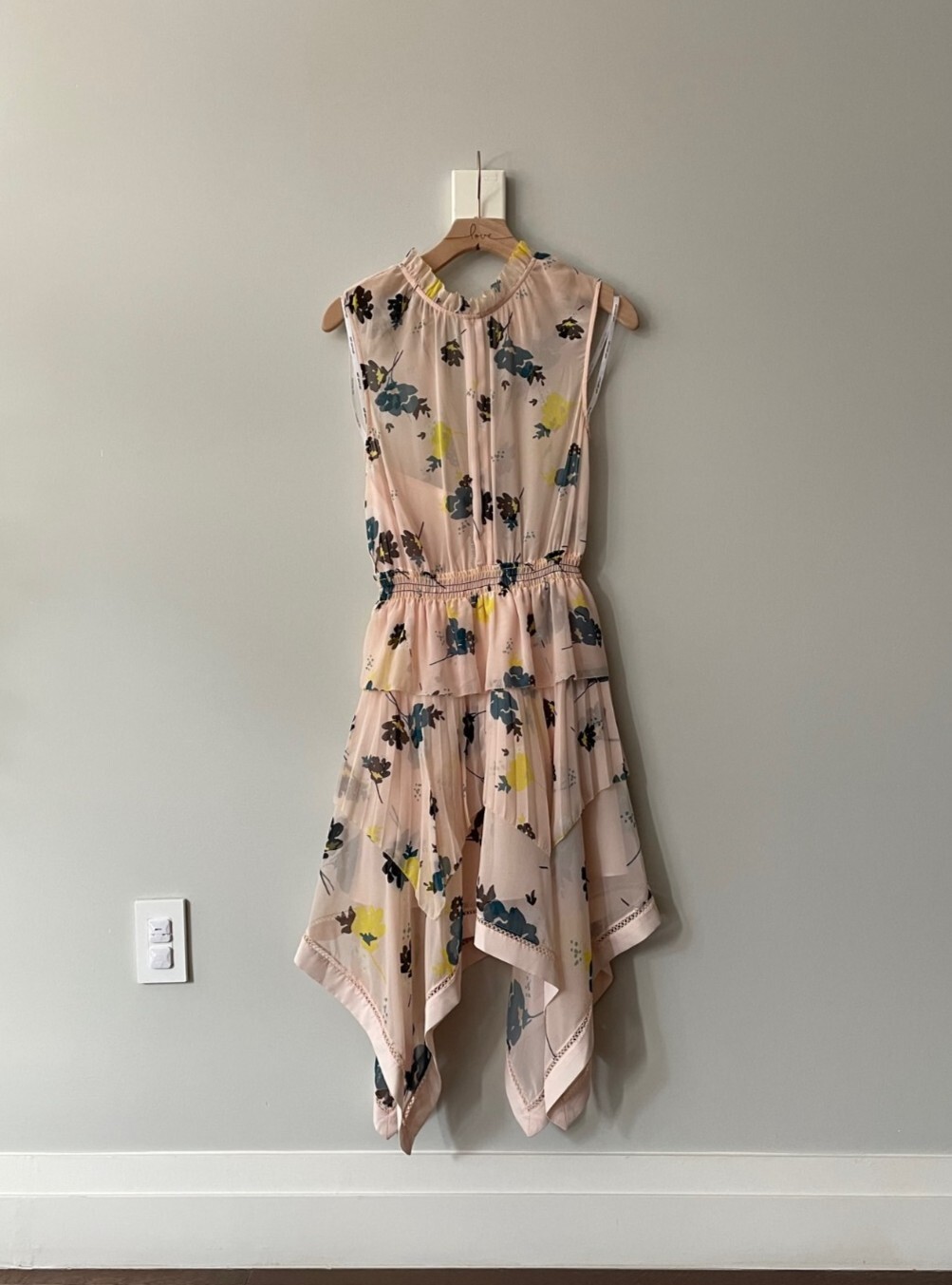 Self-Portrait Asymmetrical Blush/Pink Floral Dress - … - Gem