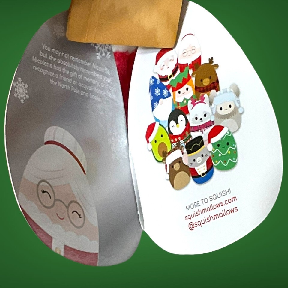 Original Squishmallows Nicolette 4.5" Mrs Claus Plush KellyToy New w ...