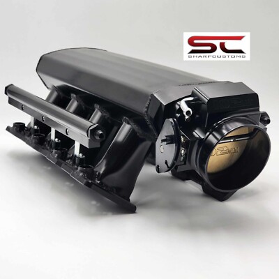 102mm Black Angle Tall LS1 LS2 LS6 TIG WELDED Intake Manifold Fuel ...