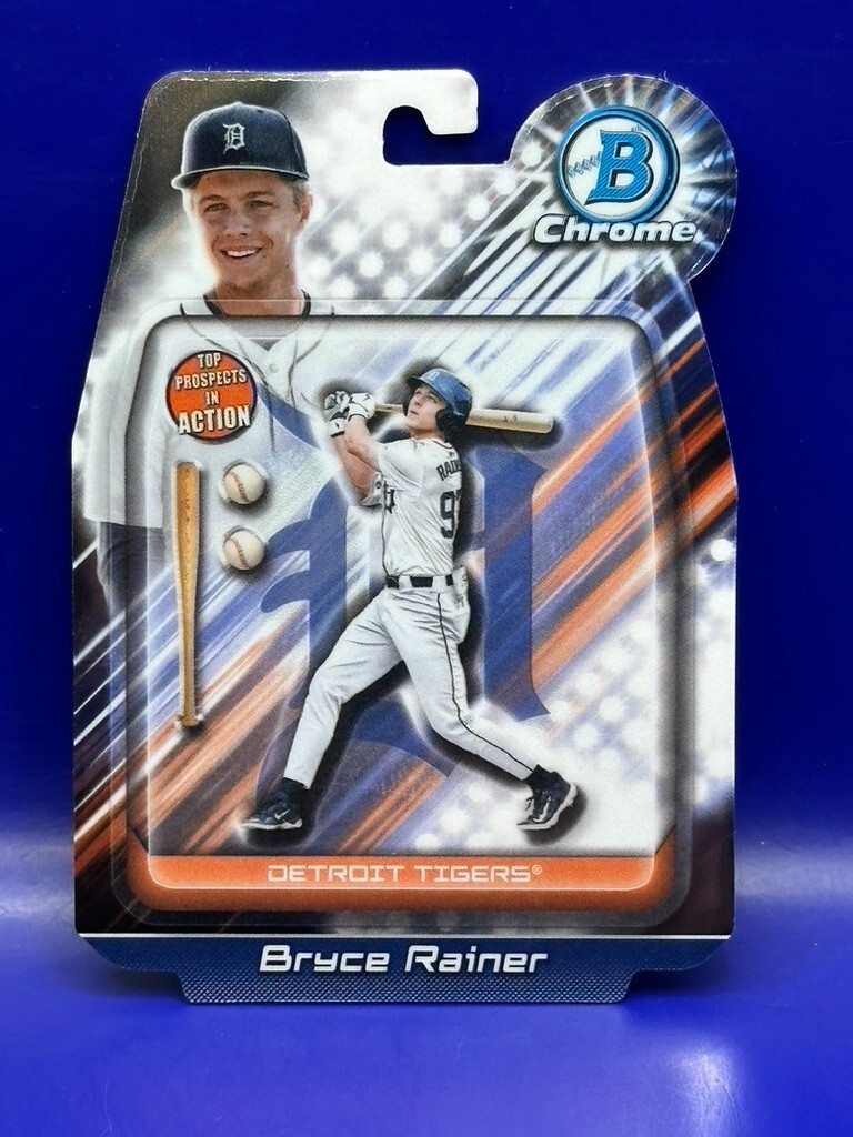 2024 Bowman Draft Chrome In Action Die Cut Bryce Rainer Detroit Tigers ...