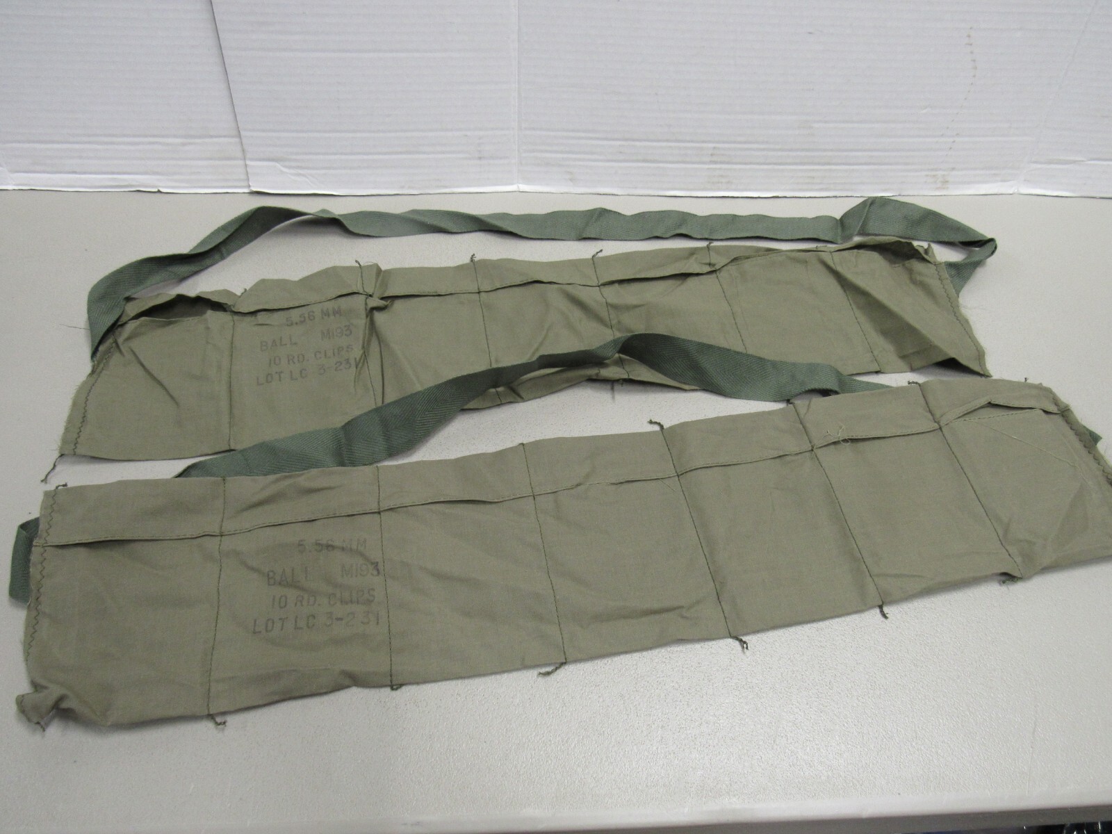 US VIETNAM ERA 7 POCKET AMMO BANDOLIER 1974 DATED UNISSUED US ARMY USMC ...