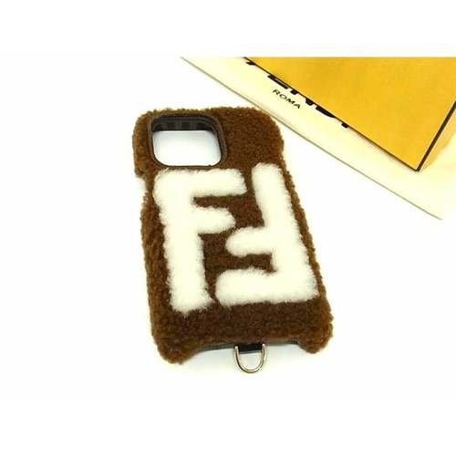 FENDI Fleece iPhone 13Pro Compatible iPhone Case Smartphone Case Brown ...
