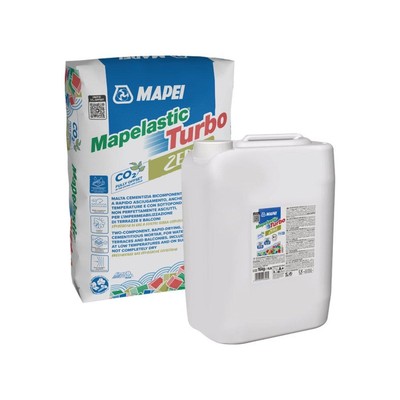 MAPEI MALTA IMPERMEABILIZZANTE MAPELASTIC TURBO A+B BICOMPONENTE 36 KG ...