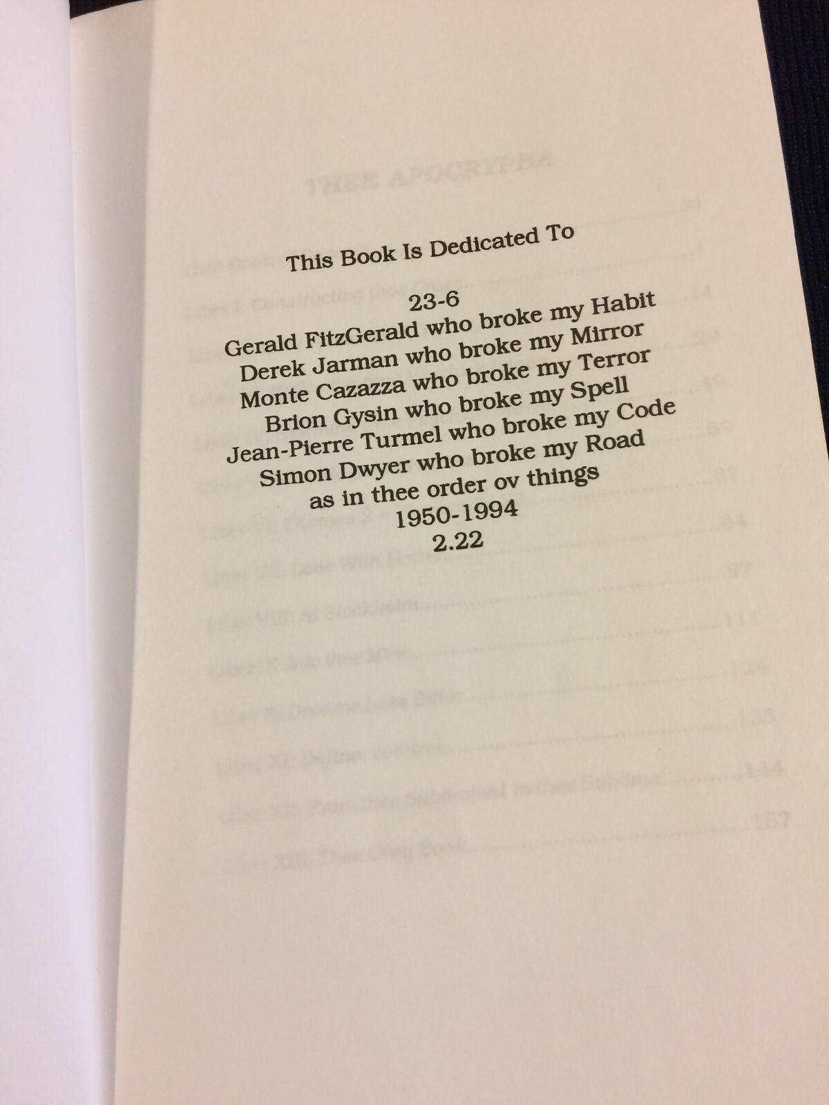 Thee Psychick Bible Scriptures OV Genesis P-Orridge Thee Third MIND OV ...