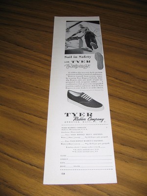 1958 Print Ad Tyer Rubber Co. Ropeez Boat Shoes Andover,MA | eBay