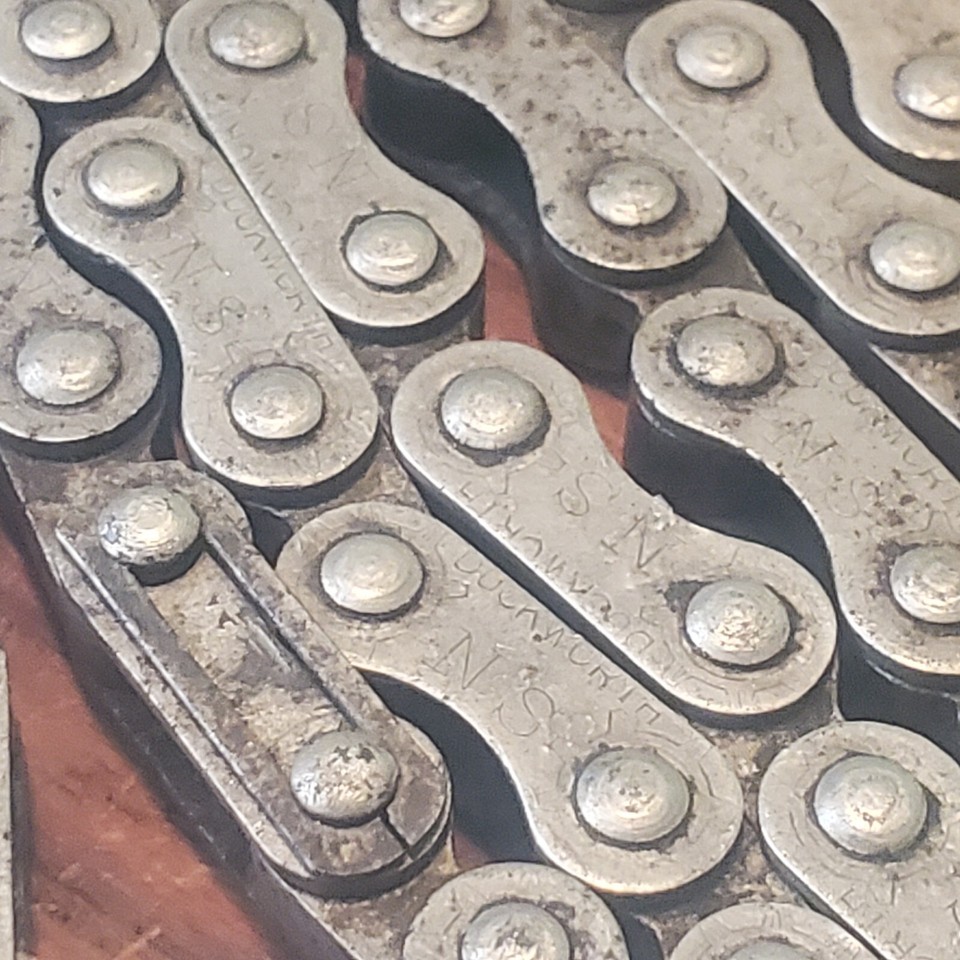 Antique Vintage Excellent TOC 54 Link Duckworth "NS" Block Chain (3/16 ...