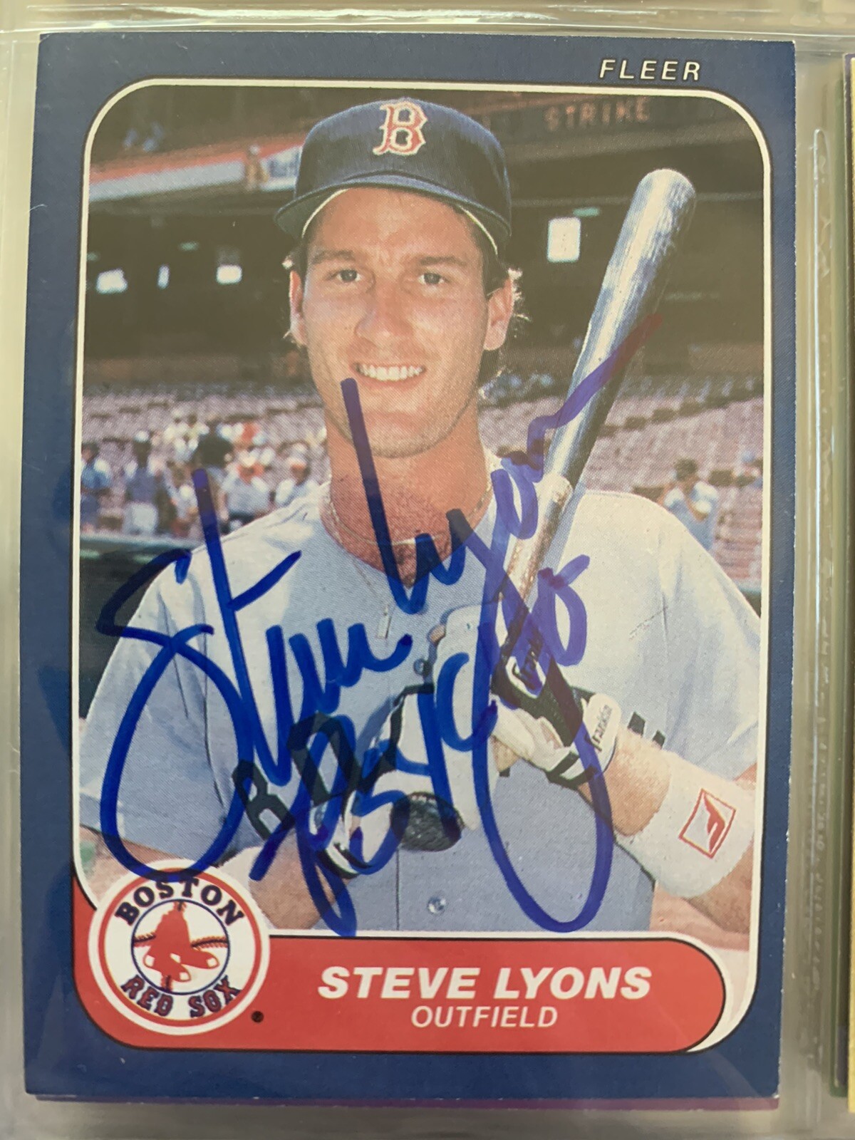 Steve Lyons autographed 1986 FLEER baseball card with inscription | eBay