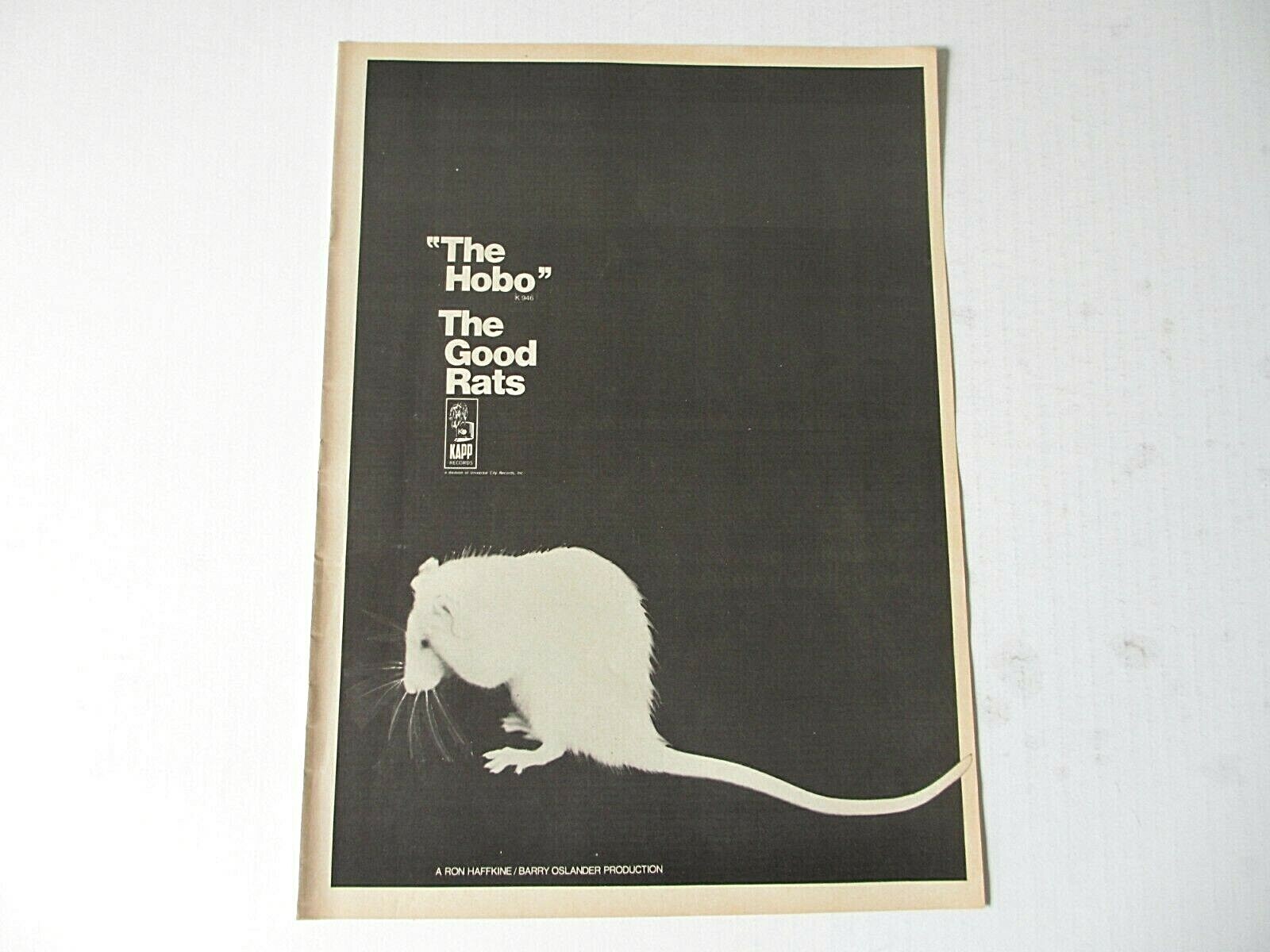 THE GOOD RATS original 11x15 print ad rare 1968 THE HOBO | eBay