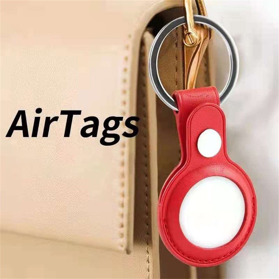 Airtag 4Pack Leather Holder, Air Tag Keychain Case for Apple Tag ...