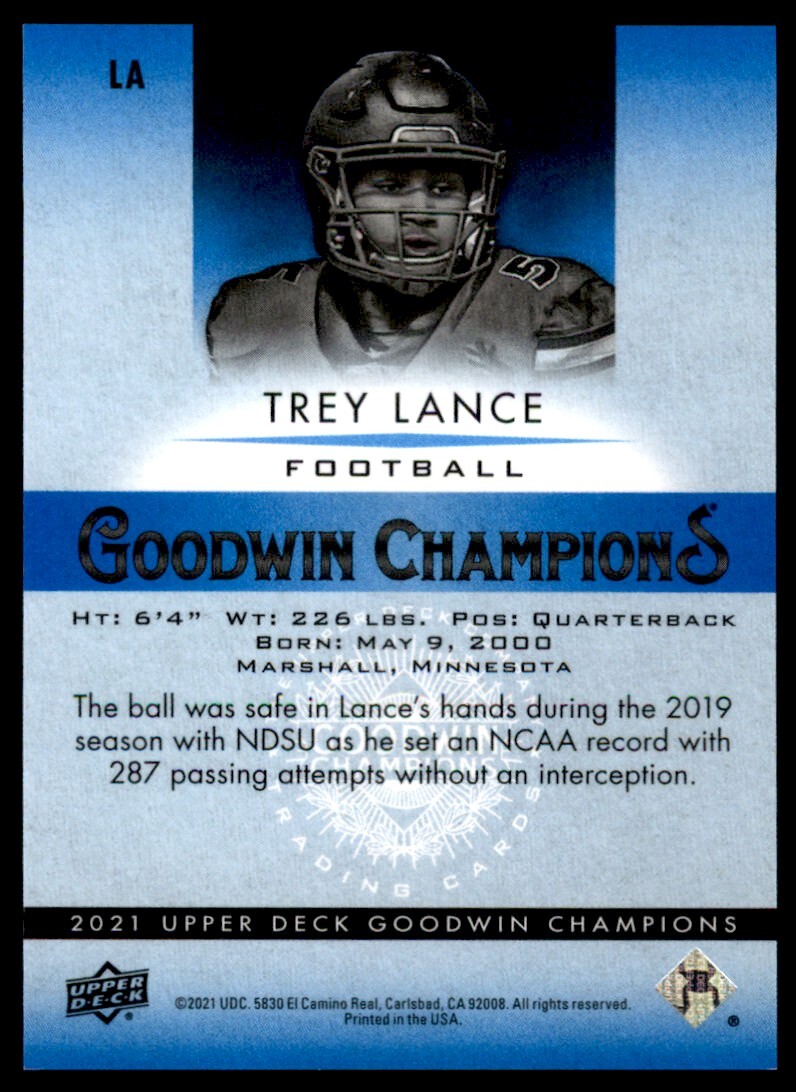 2021 Goodwin Champions Platinum Rainbow Blue High Series SP #LA Trey ...