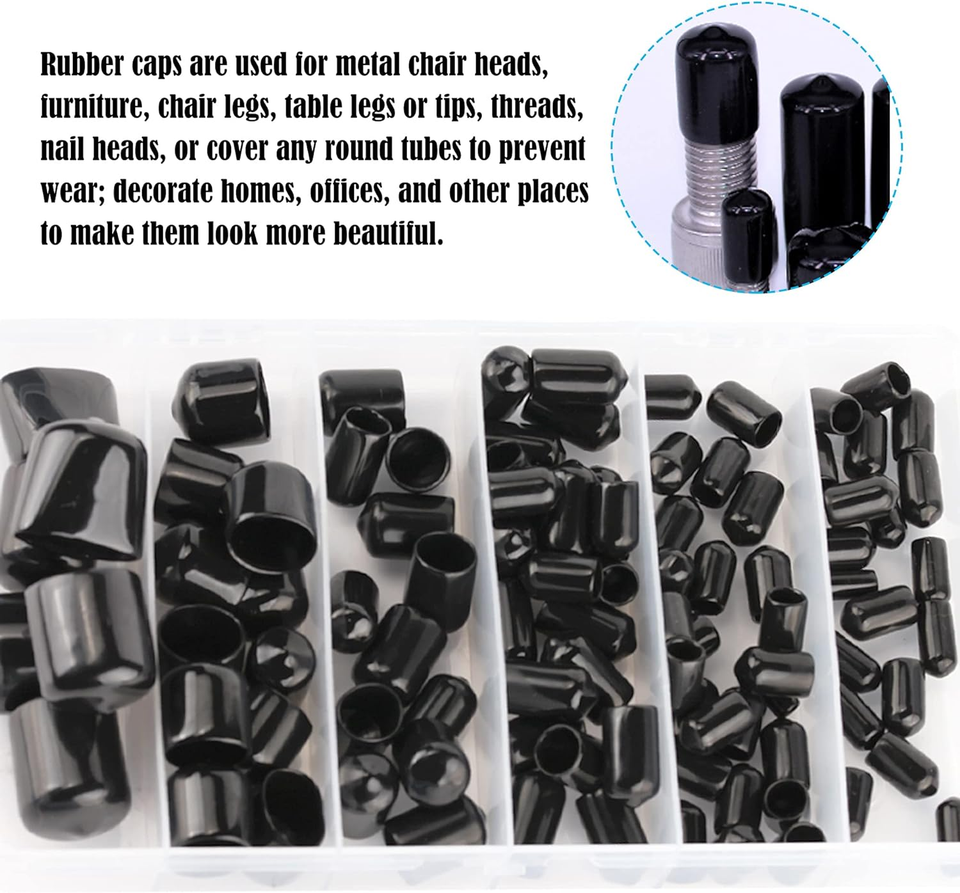 Rubber Vacuum Caps Plug Kit 160 PCS Assorted Vacuum Plugs Hose End Caps ...