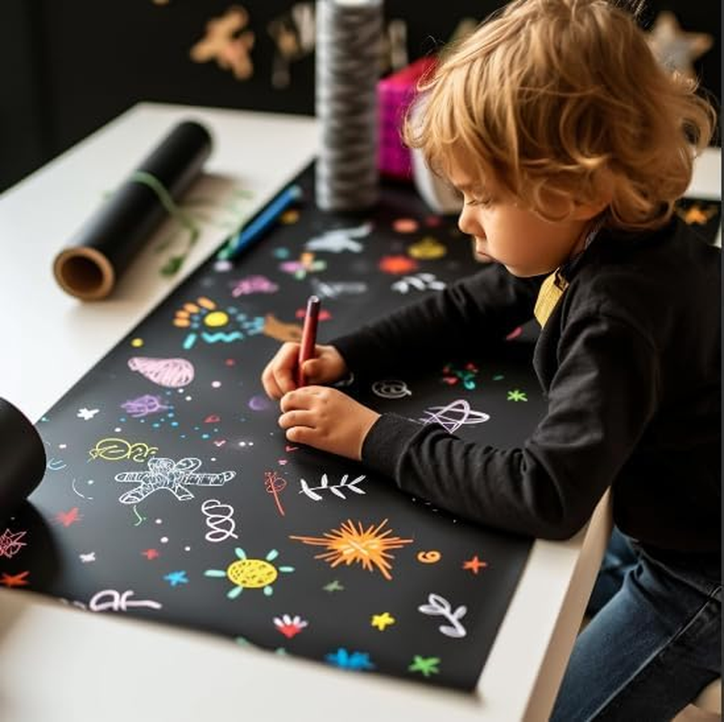 Black Kraft Paper Roll -Mini Roll- 17In X 32.8Ft(46.8Sqft) Recyclable ...