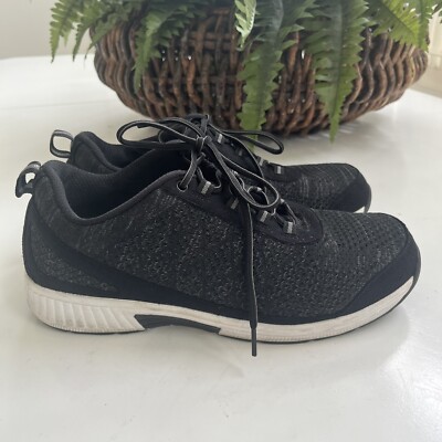 OrthoFeet Lava Knit 11 4E Extra Wide Walking Shoes Black Orthopedic 619 ...