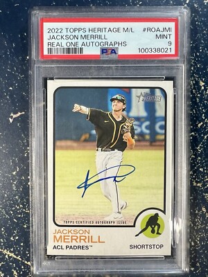 2022 Topps Heritage JACKSON MERRILL Real One Autograph #ROA-JMI PSA 9 ...